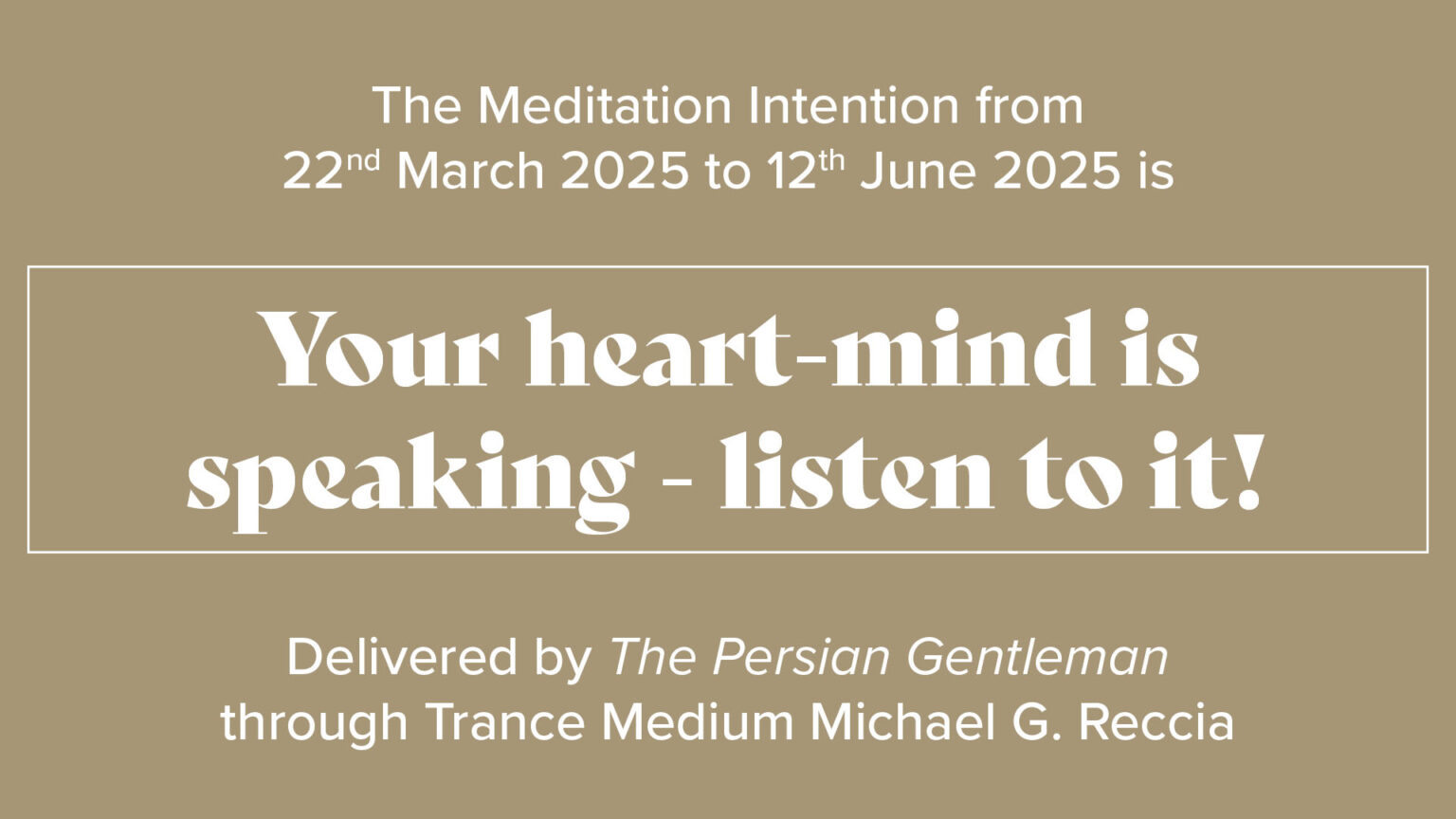 Angelic Intention: ‘Your heart-mind is speaking – listen to it!’